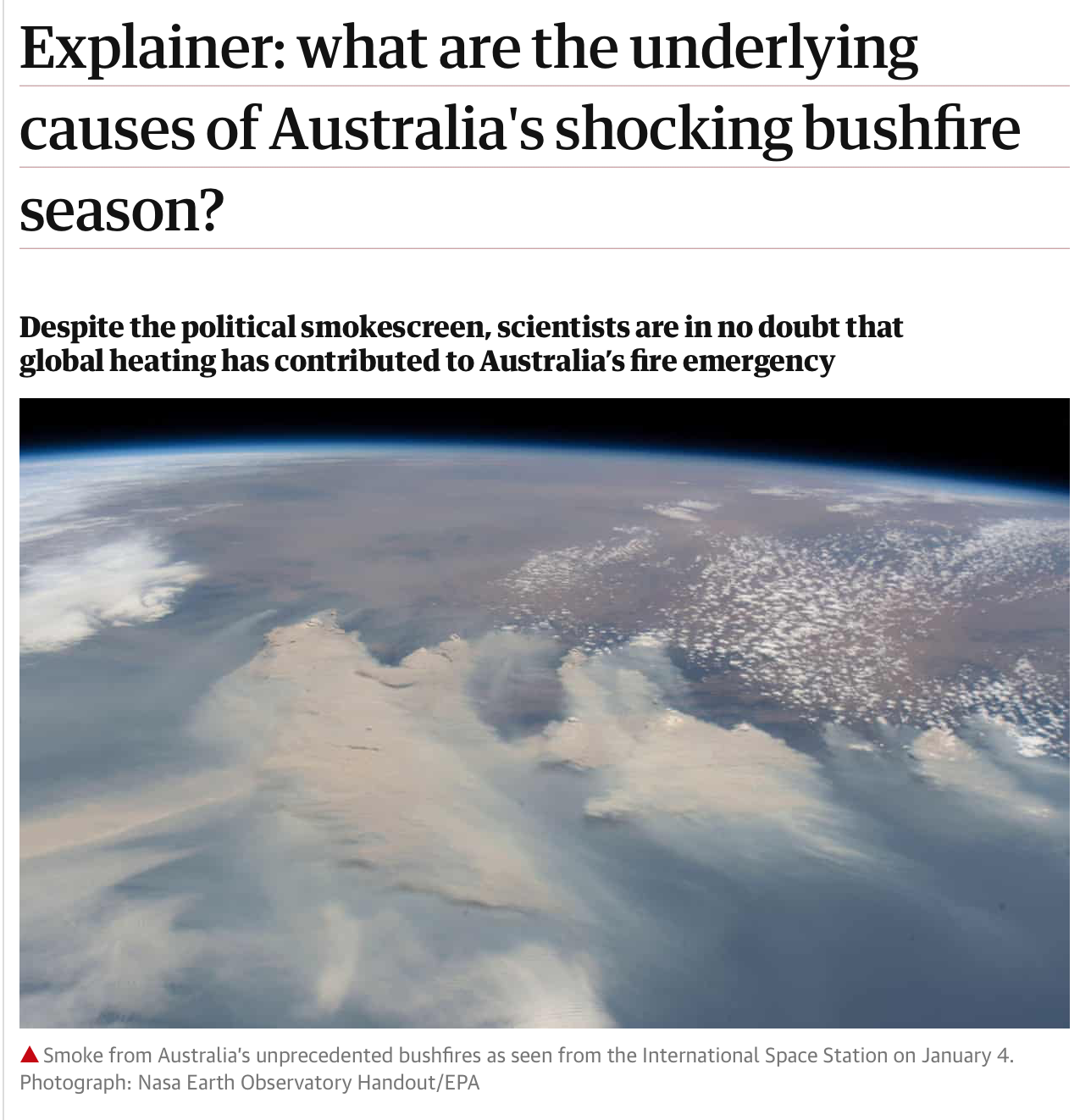 The Guardian ‘Explainer: what are the underlying causes of Australia's ...