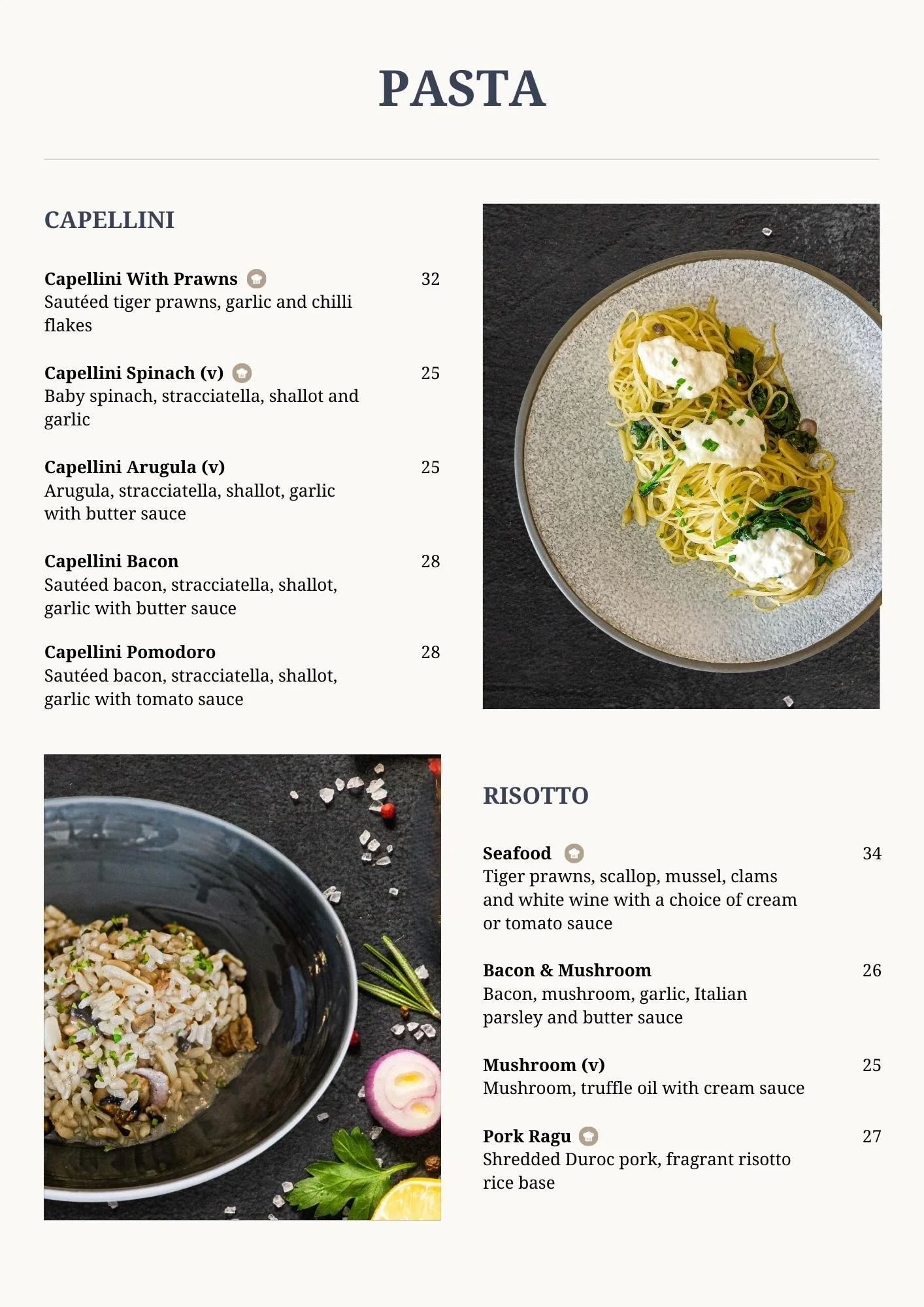 Menu — AMANO Italian Restaurant in Singapore