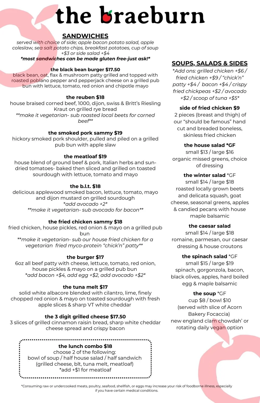 Menu 1 — The Braeburn