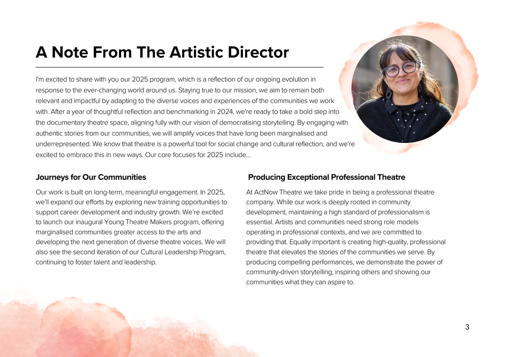 Program 2025 — ActNow Theatre