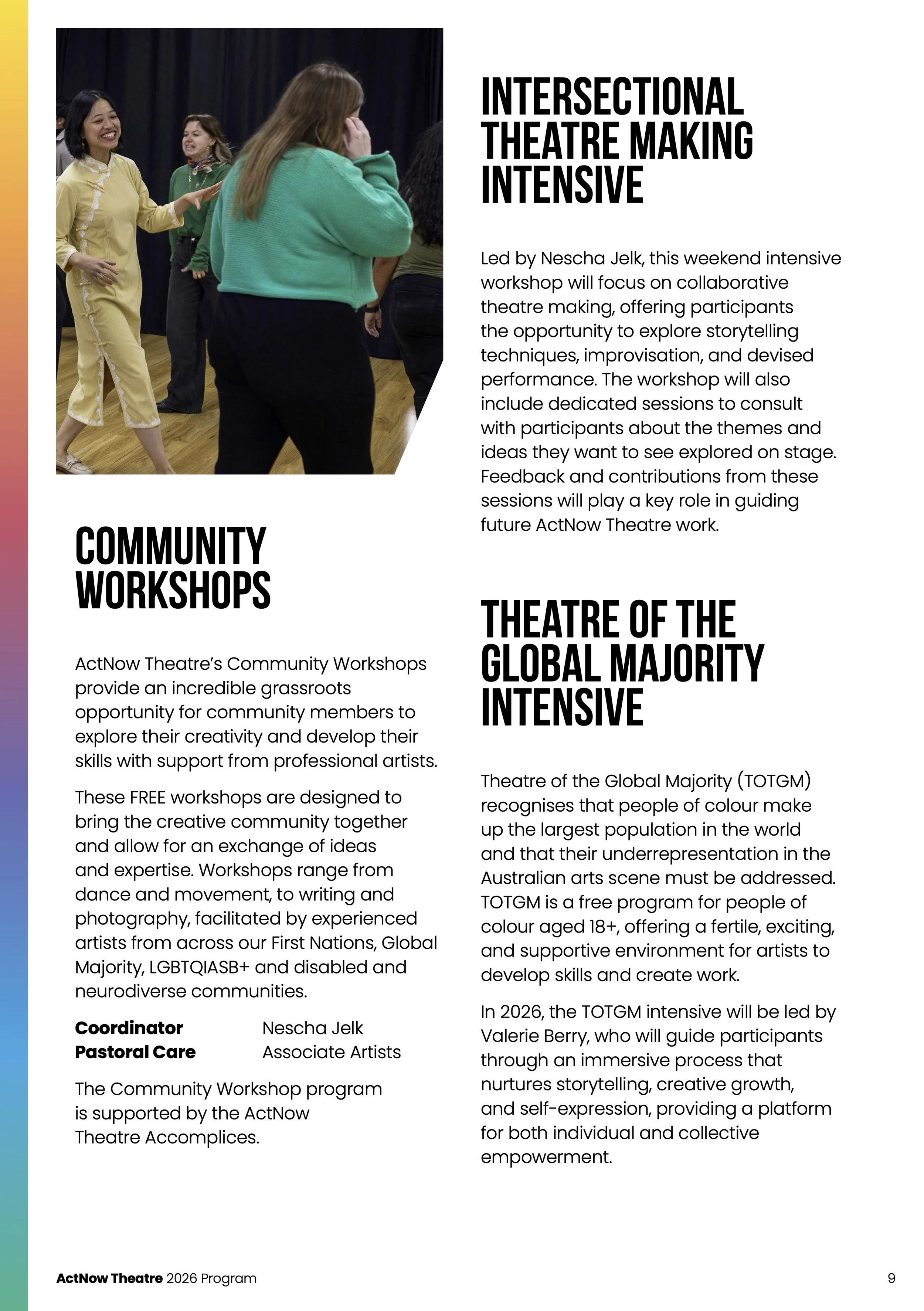 Program 2026 — ActNow Theatre