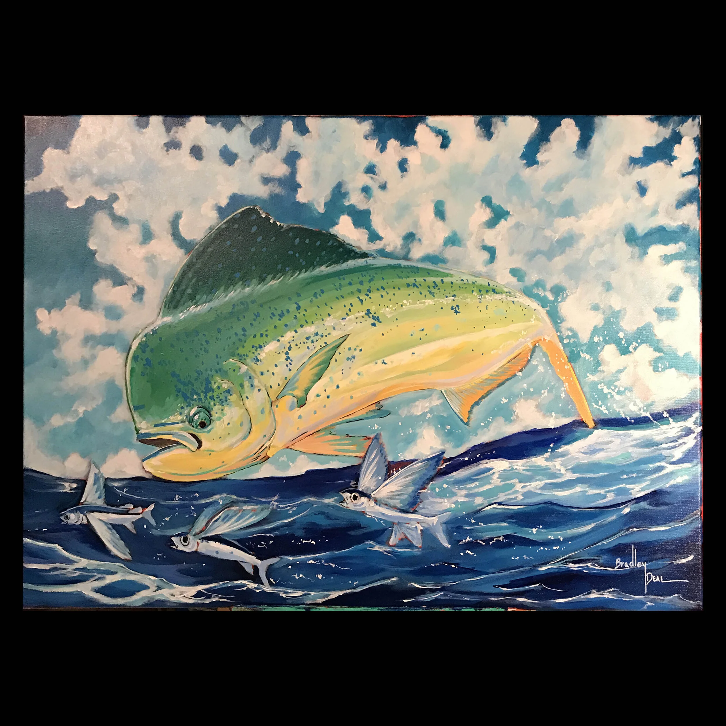 Bull Mahi and Flying Fish Print — Bradley Deal Fine Art
