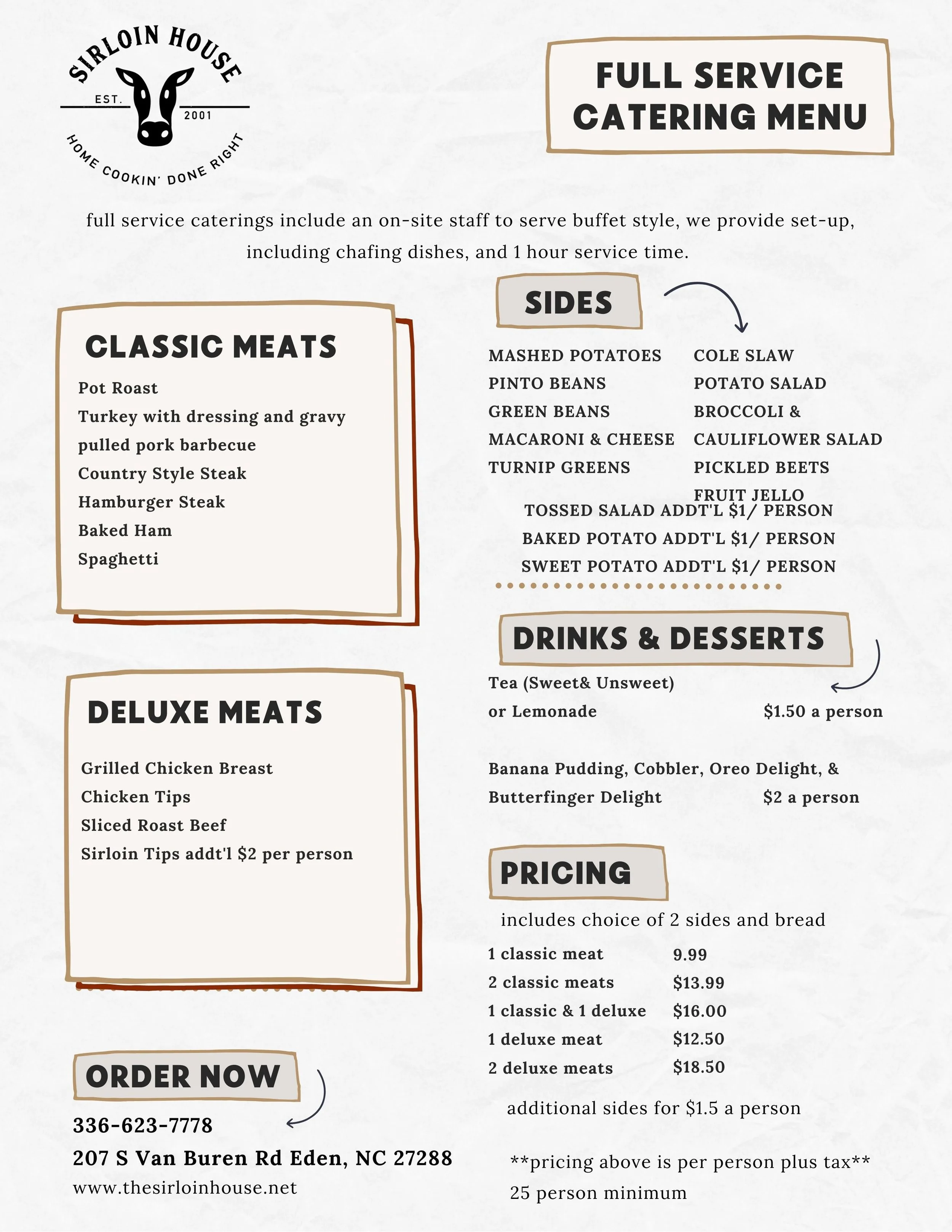 Catering — Sirloin House