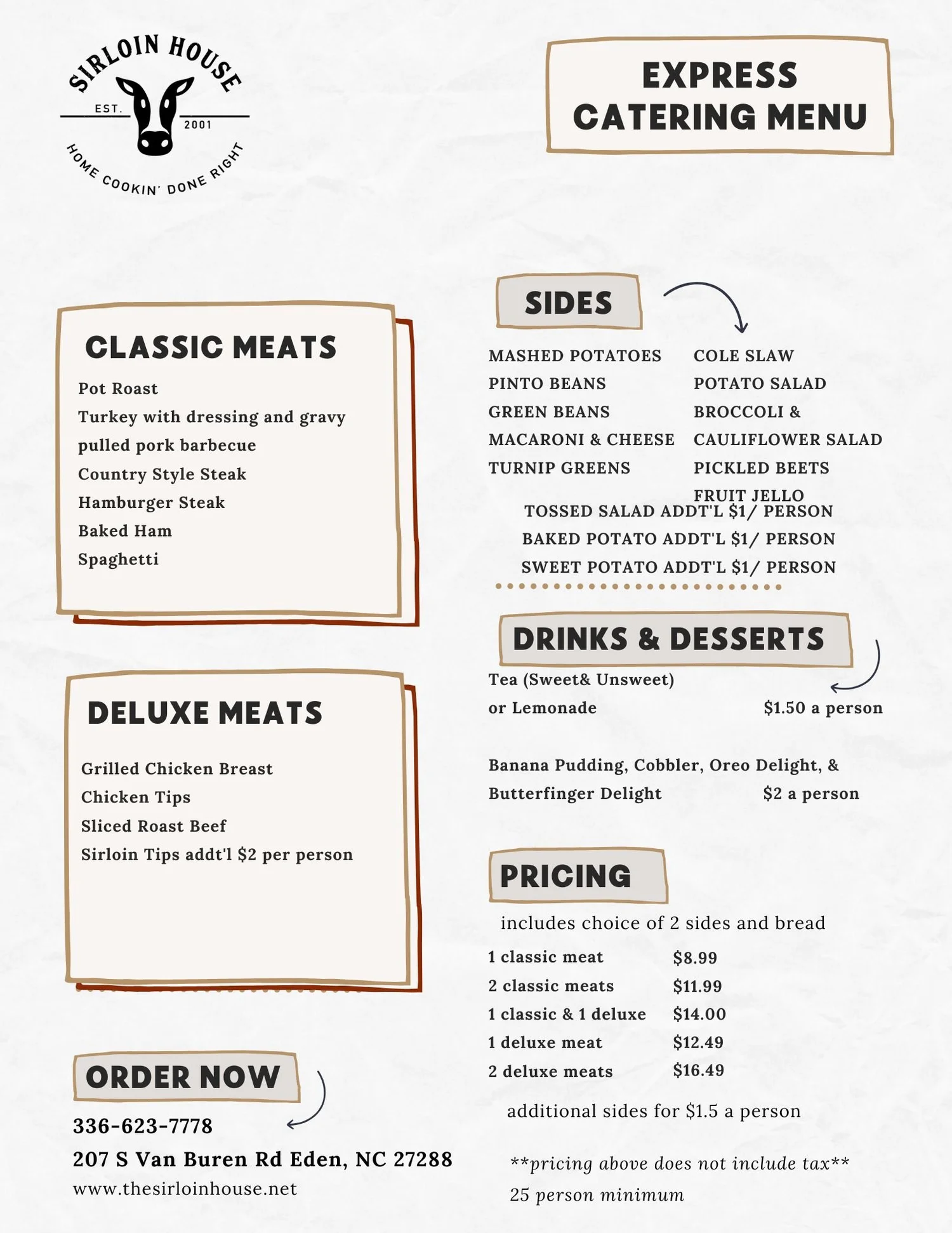 Catering — Sirloin House