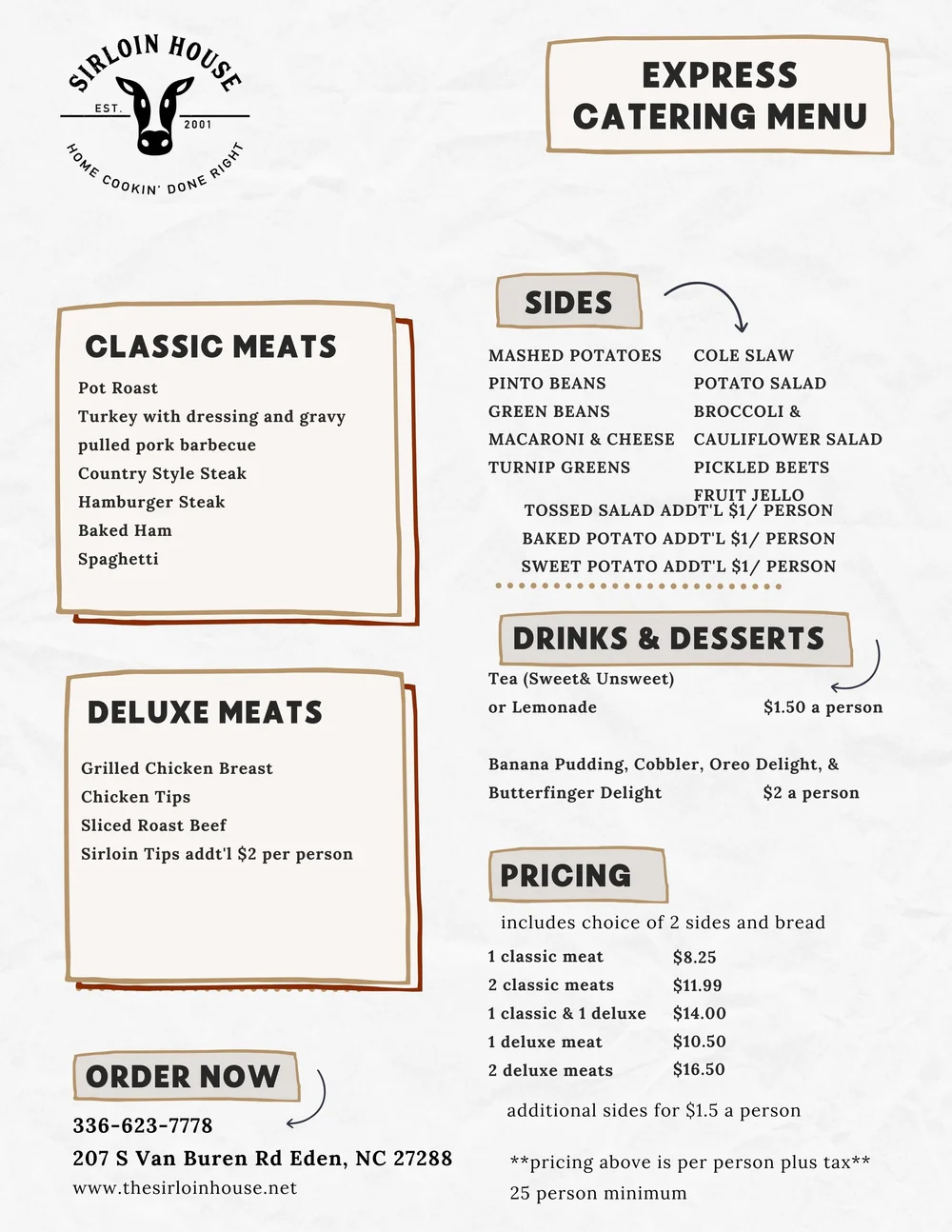 Catering — Sirloin House