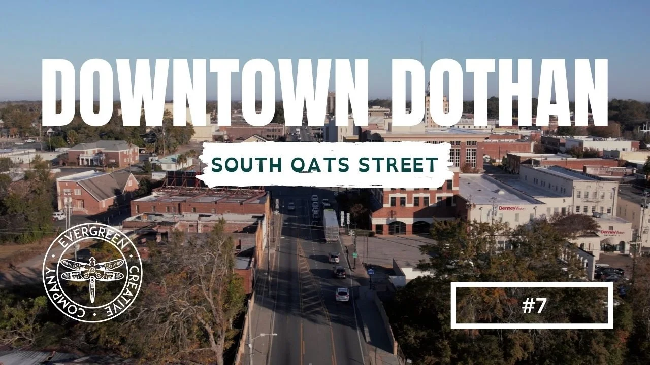 Panoramic drone photo of Downtown Dothan Blue Sky — Evergreen Creative ...