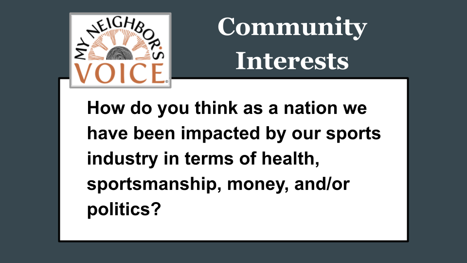 Slides Community Interests — My Neighbor's Voice