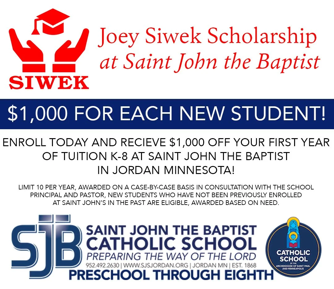 Joey Siwek Scholarship — Saint John the Baptist Catholic School