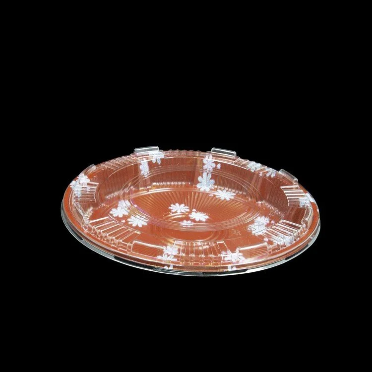 Round Sushi Tray With Floral Print and Lid - TRA-HP63-OP-63 - Sushi ...