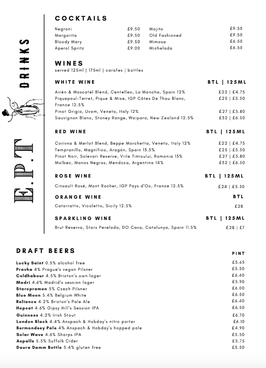 Menus — The Elm Park Tavern