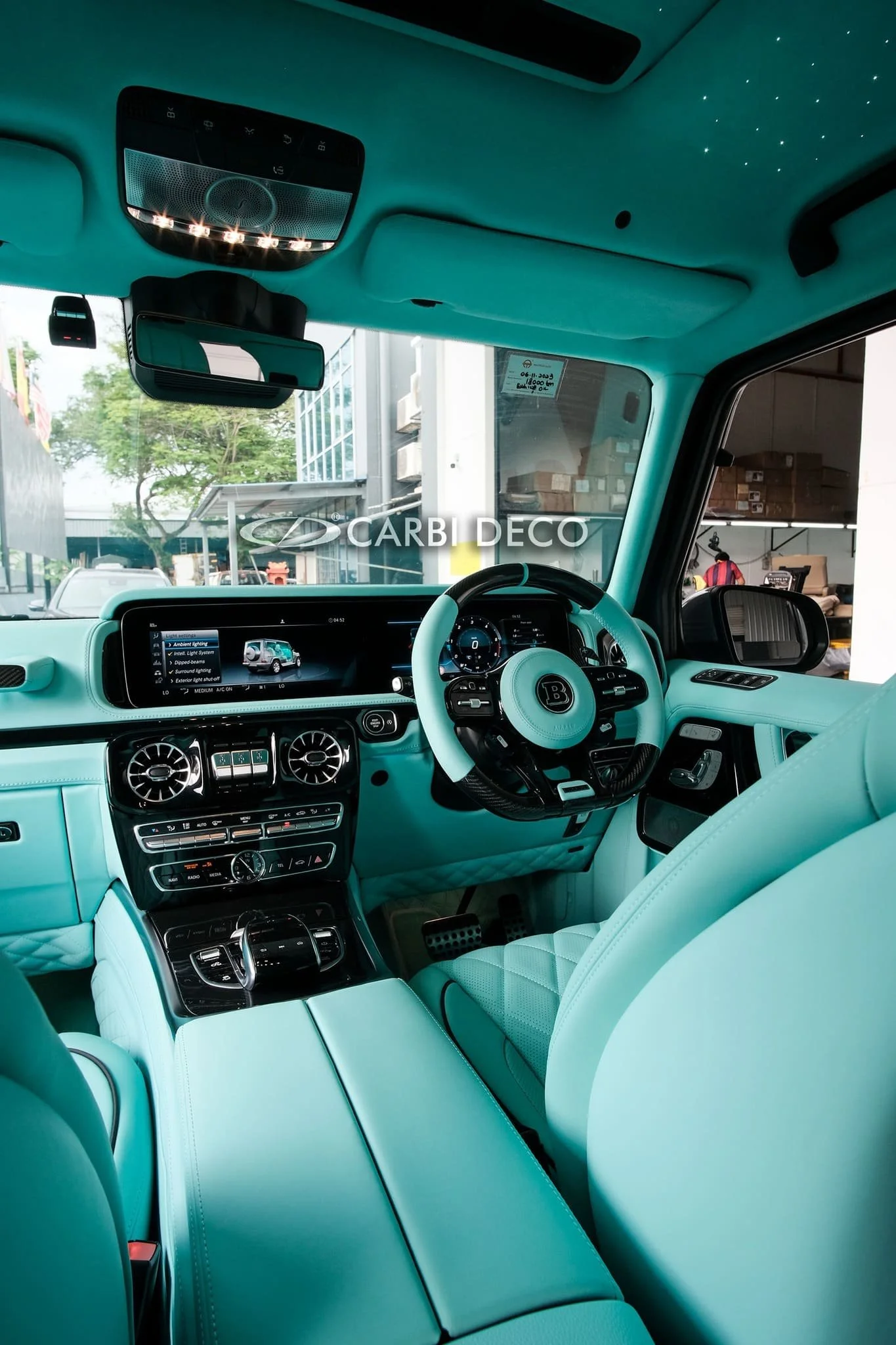 Mercedes Benz G63 AMG W464 Tiffany Blue Custom Interior — CARBI DECO
