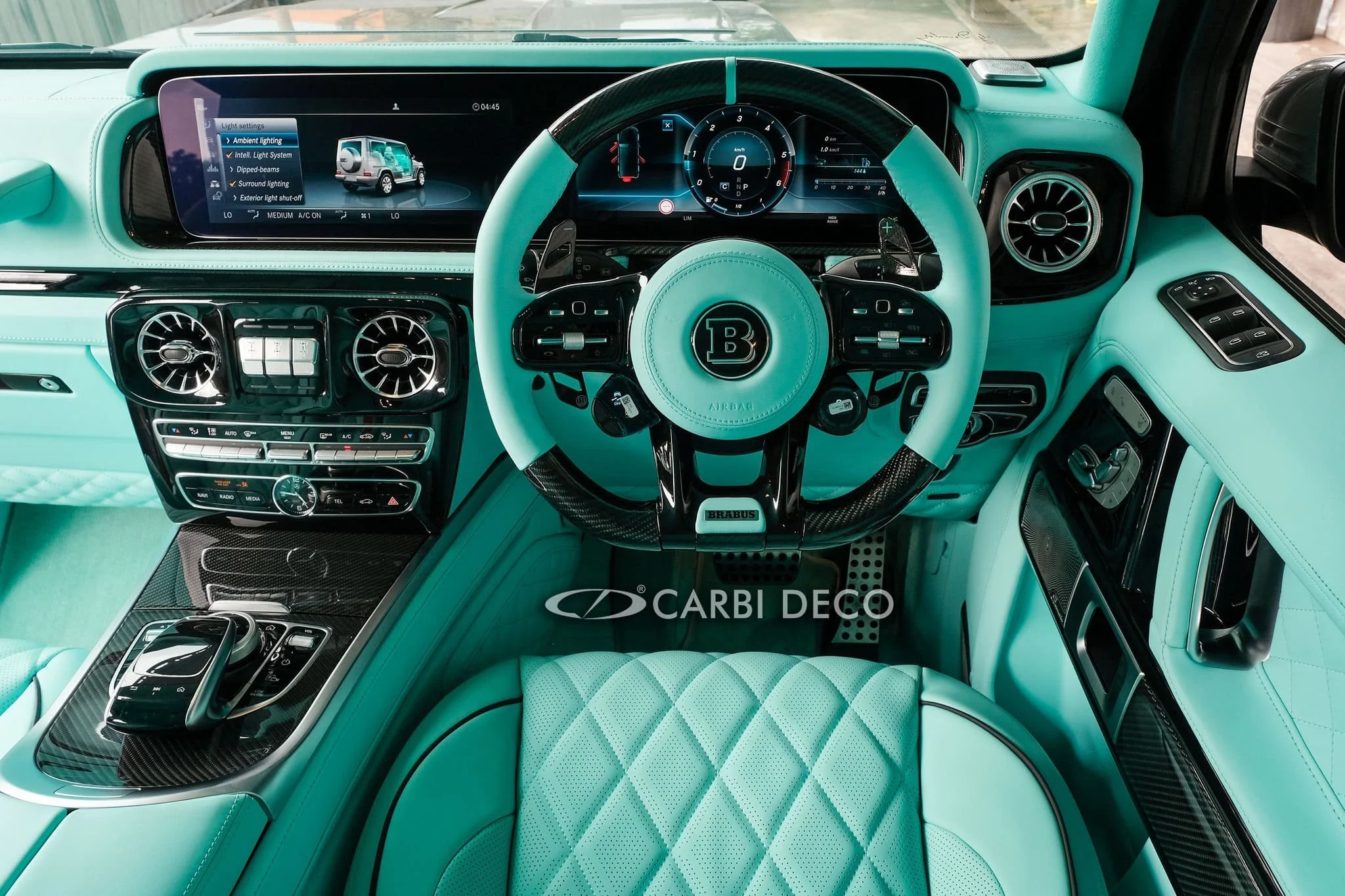 Mercedes Benz G63 AMG W464 Tiffany Blue Custom Interior — CARBI DECO