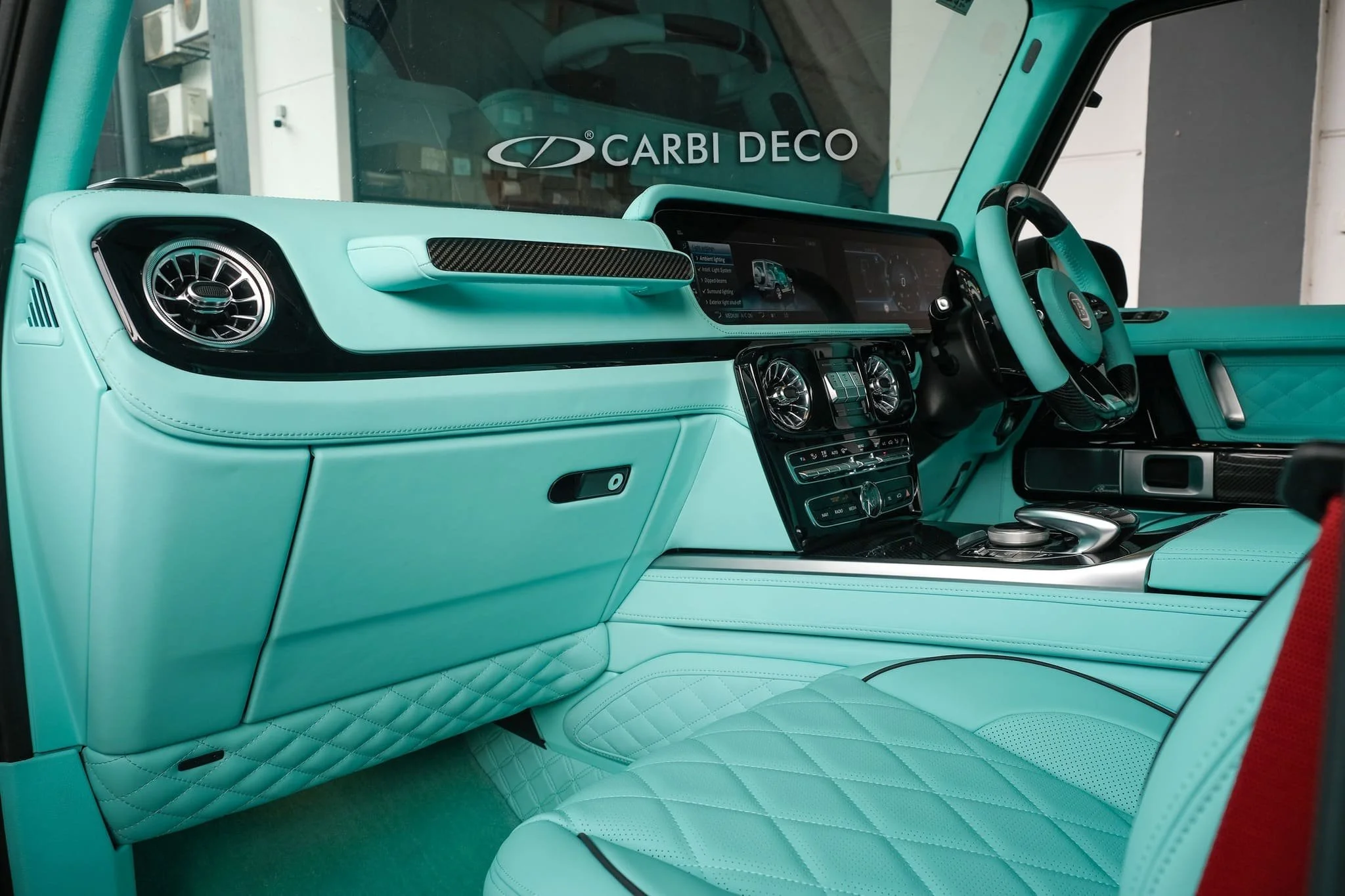 Mercedes Benz G63 AMG W464 Tiffany Blue Custom Interior — CARBI DECO