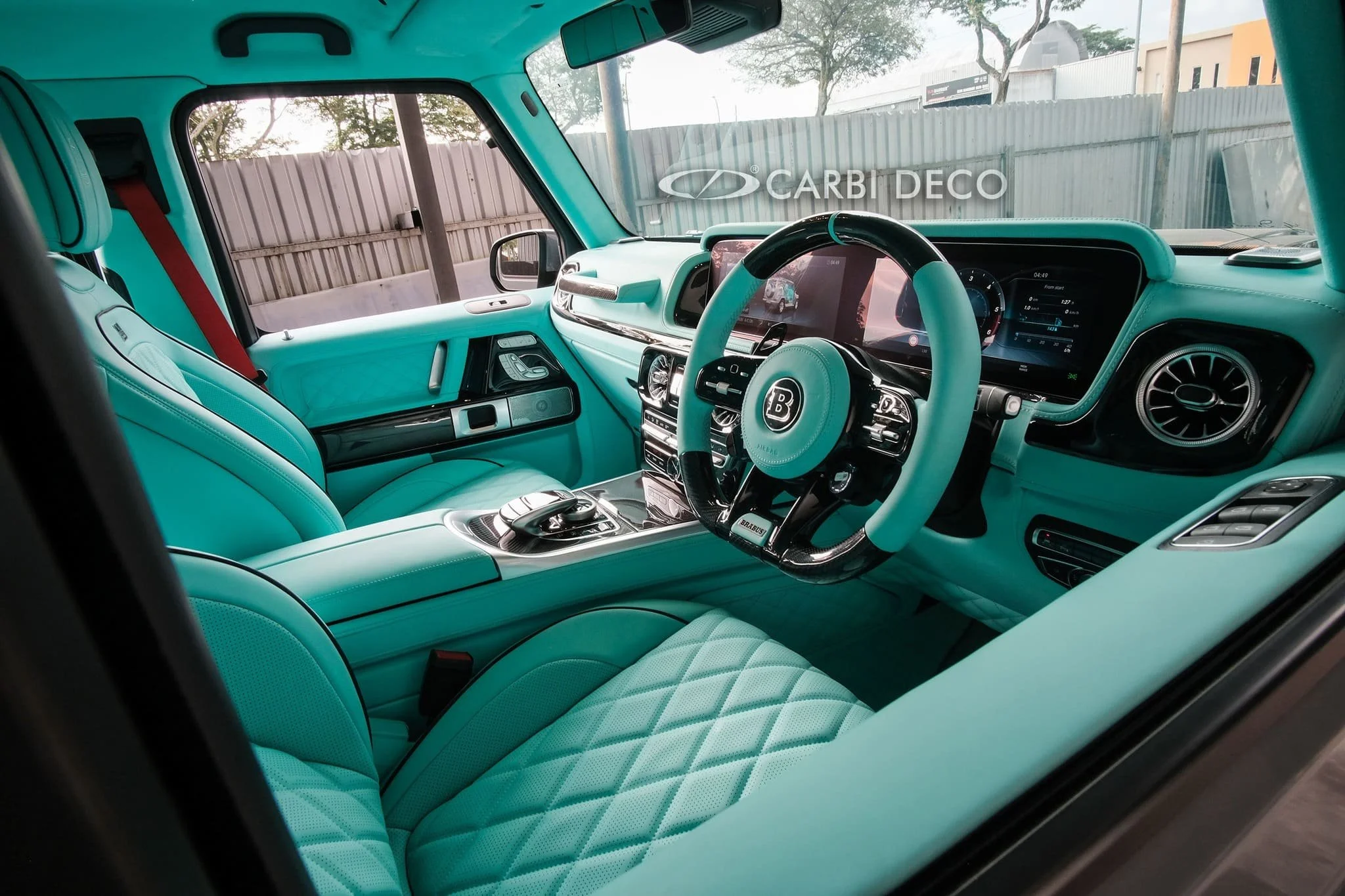 Mercedes Benz G63 AMG W464 Tiffany Blue Custom Interior — CARBI DECO