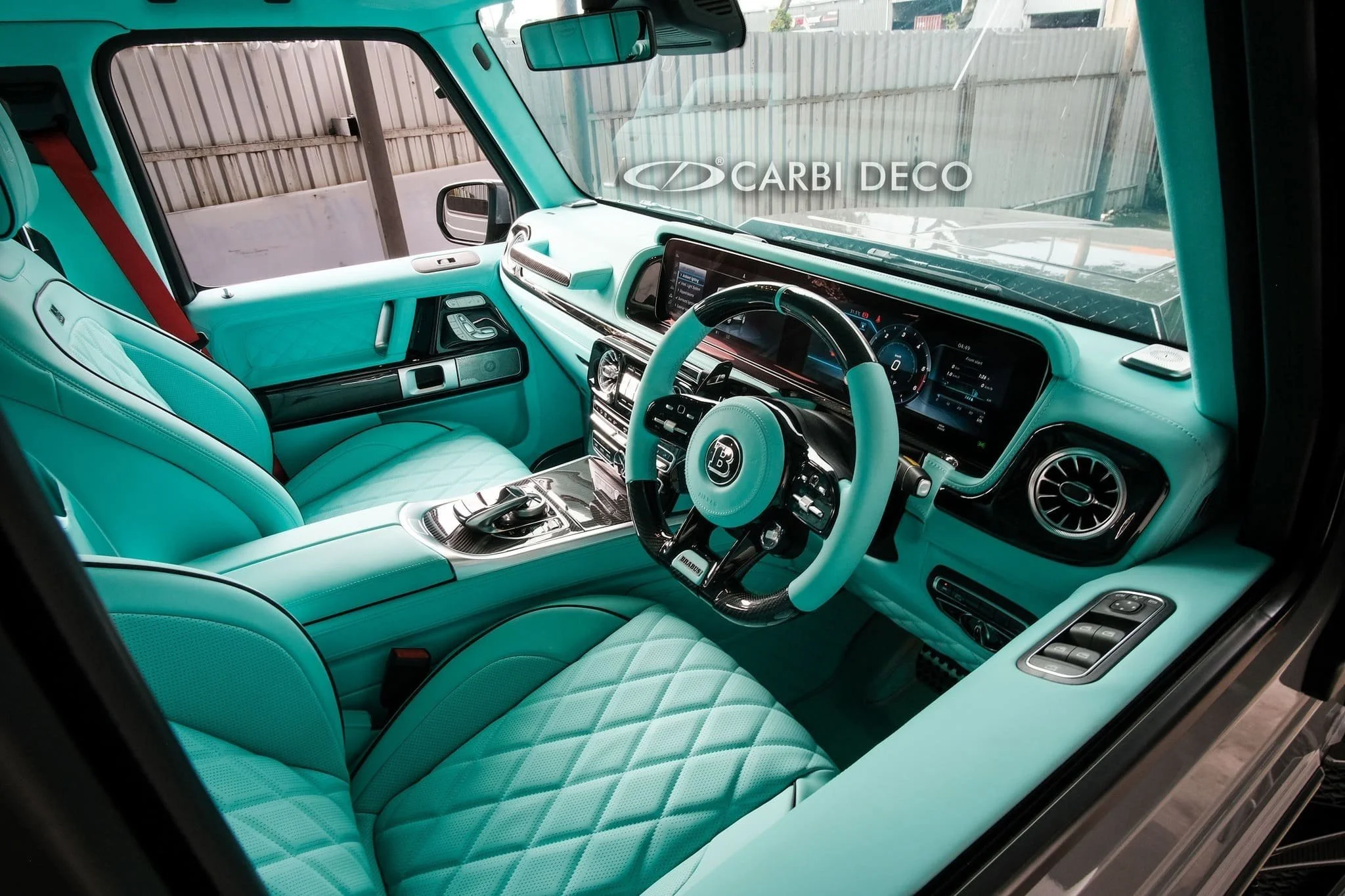 Mercedes Benz G63 AMG W464 Tiffany Blue Custom Interior — CARBI DECO