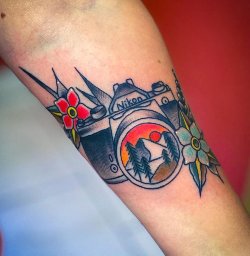 Traditional camera tattoo - Bronctattooaus.com