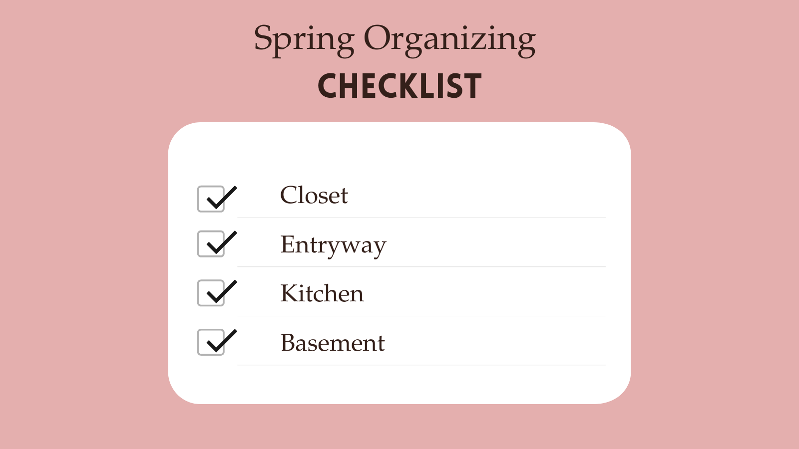 Spring Organizing Checklist — The Little Details home + office ...