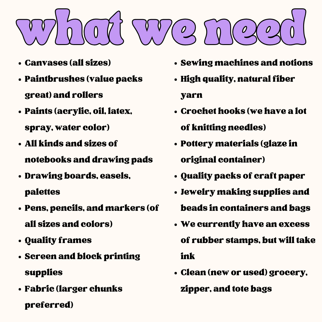 Donate Art Supplies — Broad Room