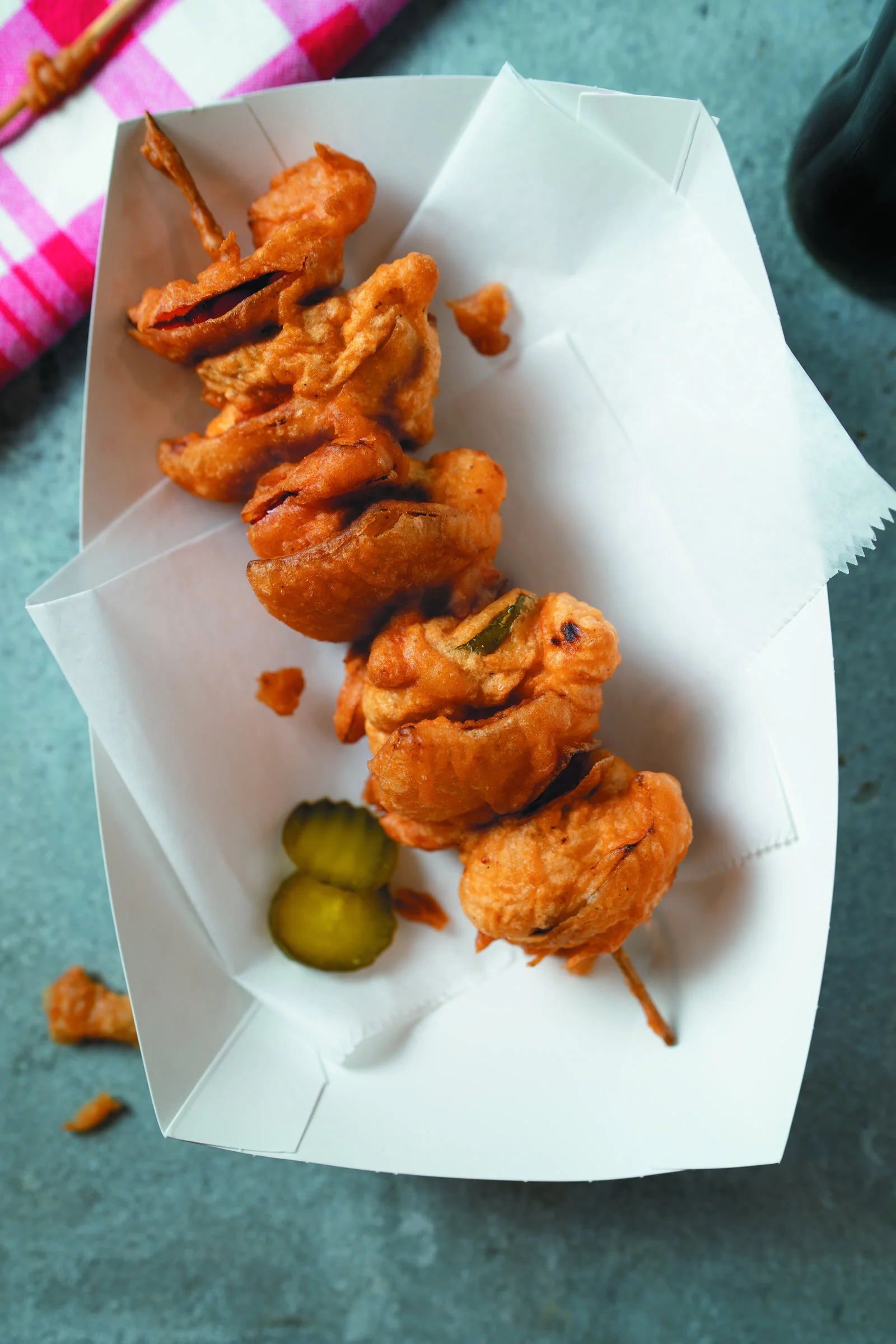 Catfish on a Stick with Pickles, Peppers and Onions — The Catfish Institute