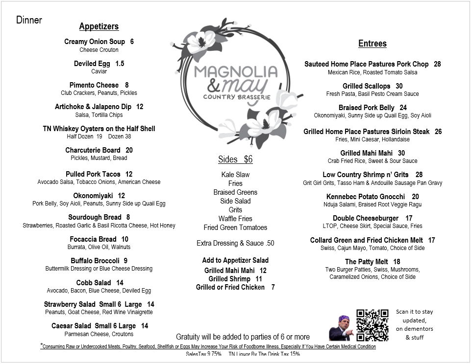 Dinner at Magnolia & May — Magnolia & May