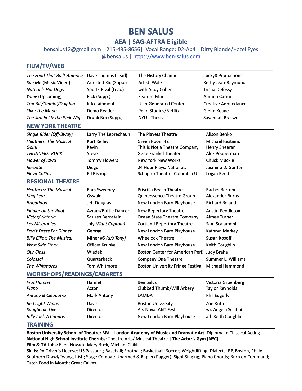 Resume — Ben Salus