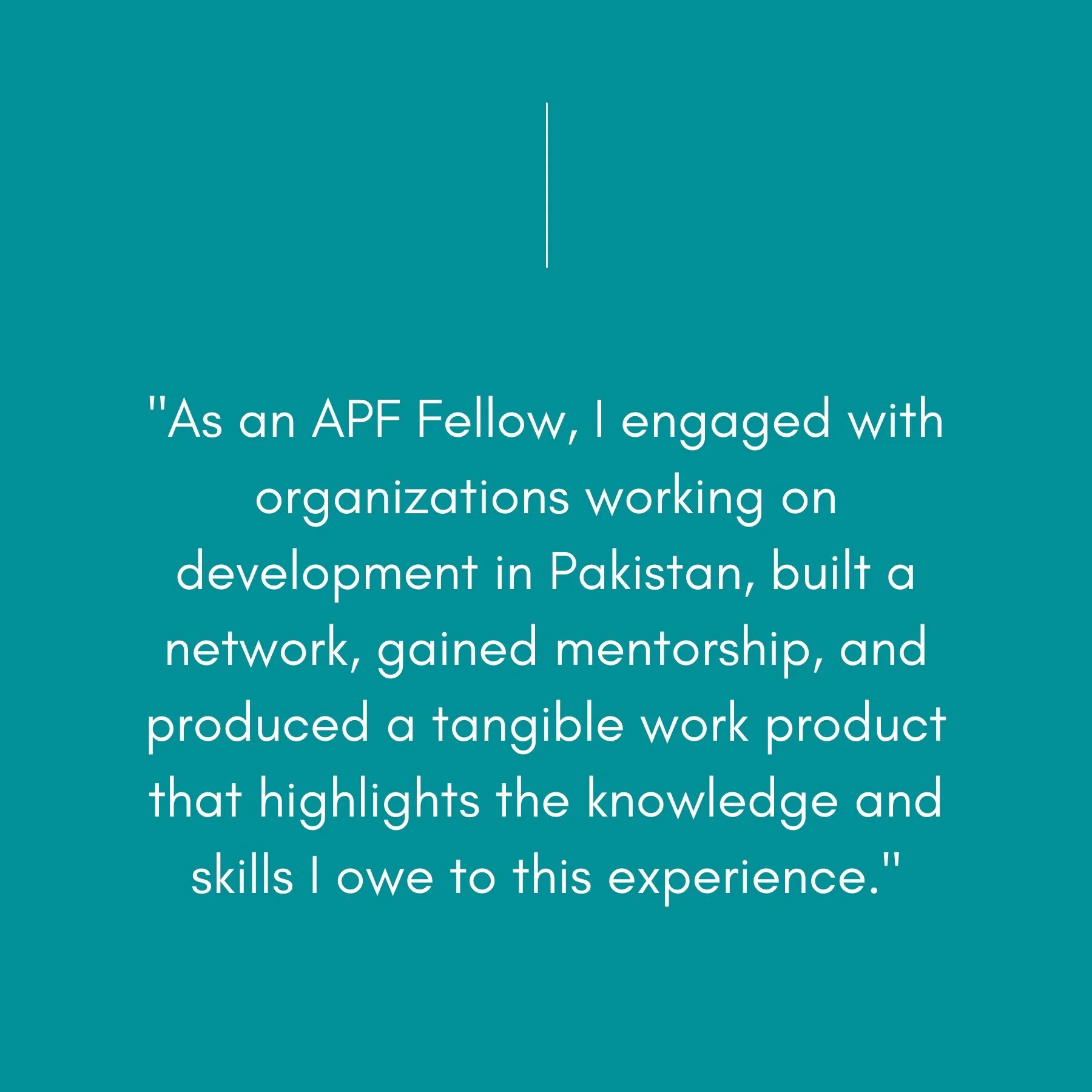 APF Pakistan Fellowships — American Pakistan Foundation