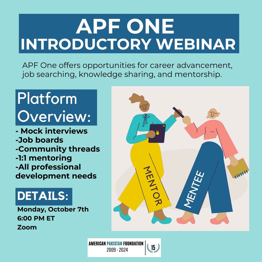 An Introduction to the APF One Mentoring Platform — American Pakistan ...