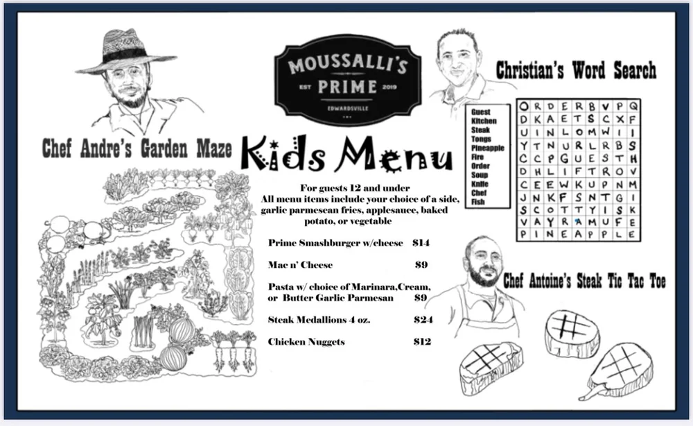 Children's Menu — Moussalli's Prime