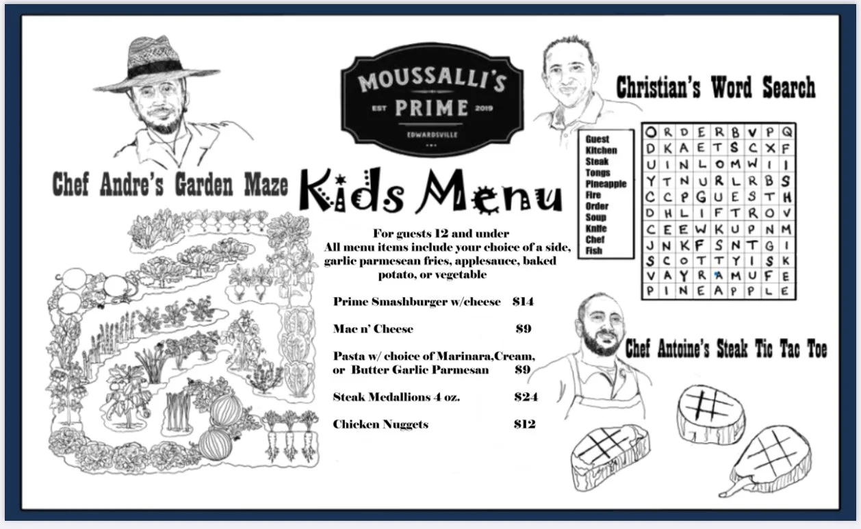 Children's Menu — Moussalli's Prime