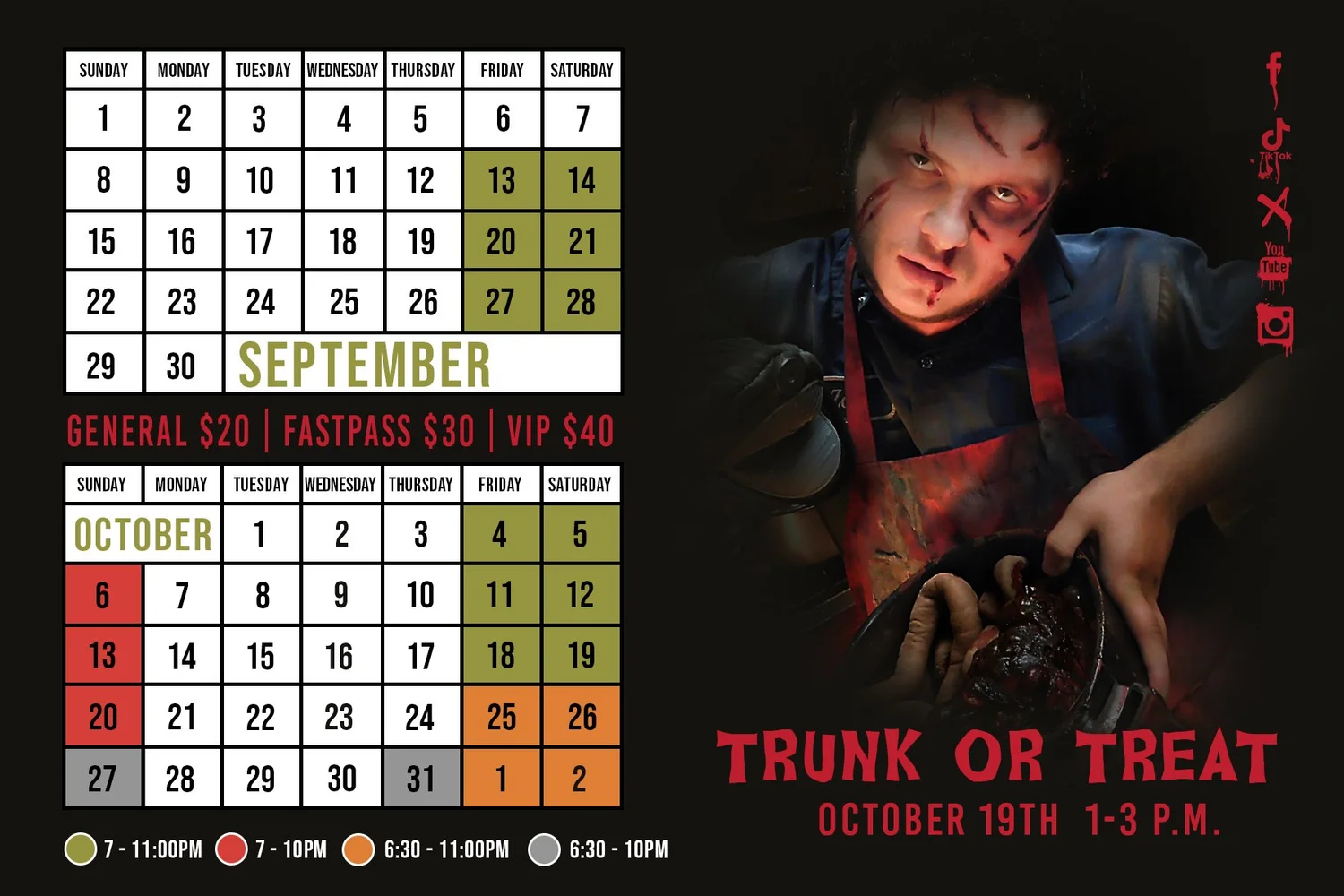 Hours / Dates — Twisted Crypt Haunted House