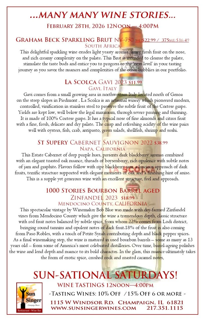 SUN SATIONAL COMPLIMENTARY WINE TASTING SATURDAY FEBRUARY 28TH 2026 ...