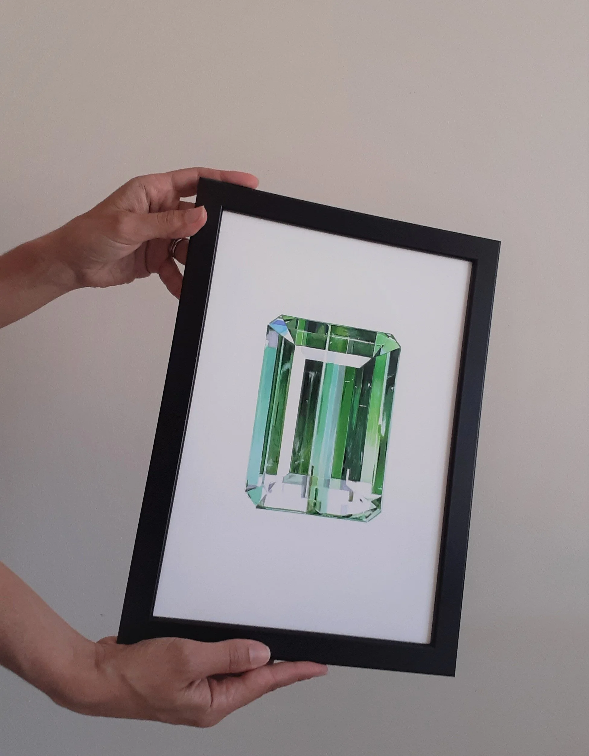 Green Tourmaline gemstone illustration print — REFINERY ROW