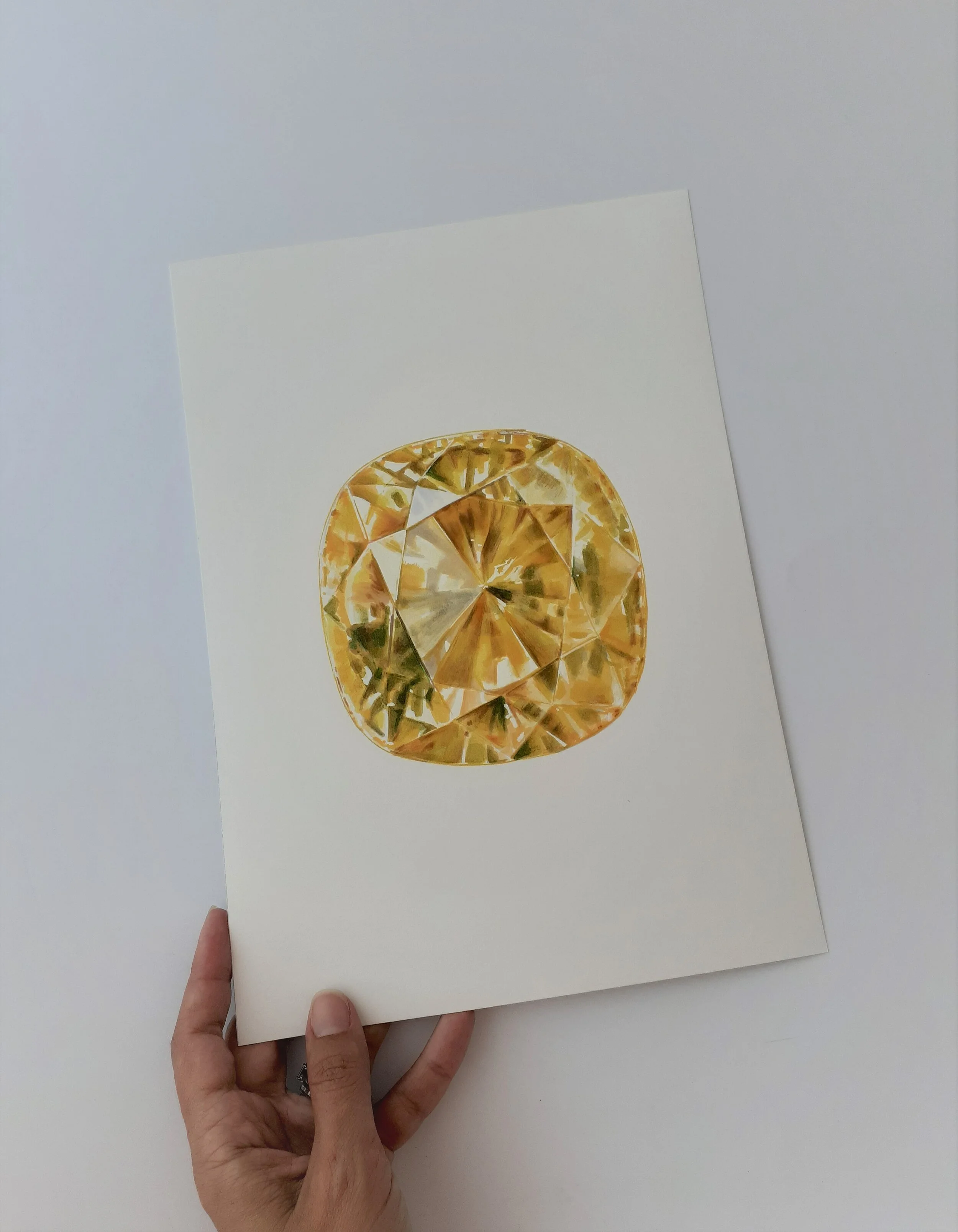 Yellow sapphire gemstone illustration print — REFINERY ROW