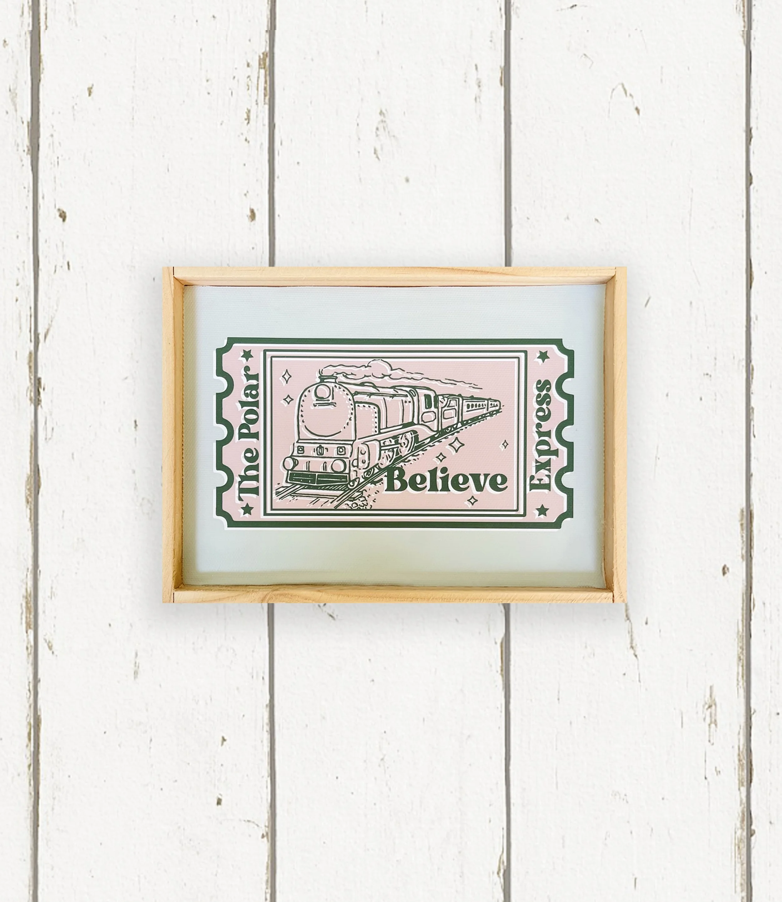 The Polar Express Believe Train Ticket Wood Sign — Hudson + Birch