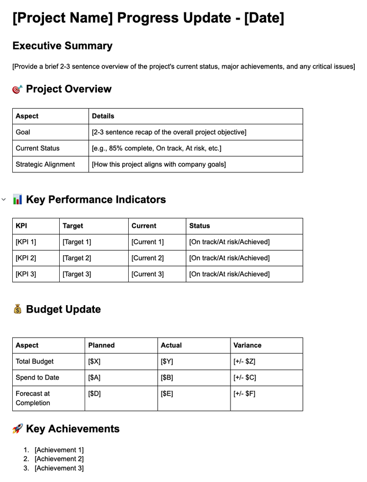 How to Write Progress Updates [Free Template Included] — ManageBetter