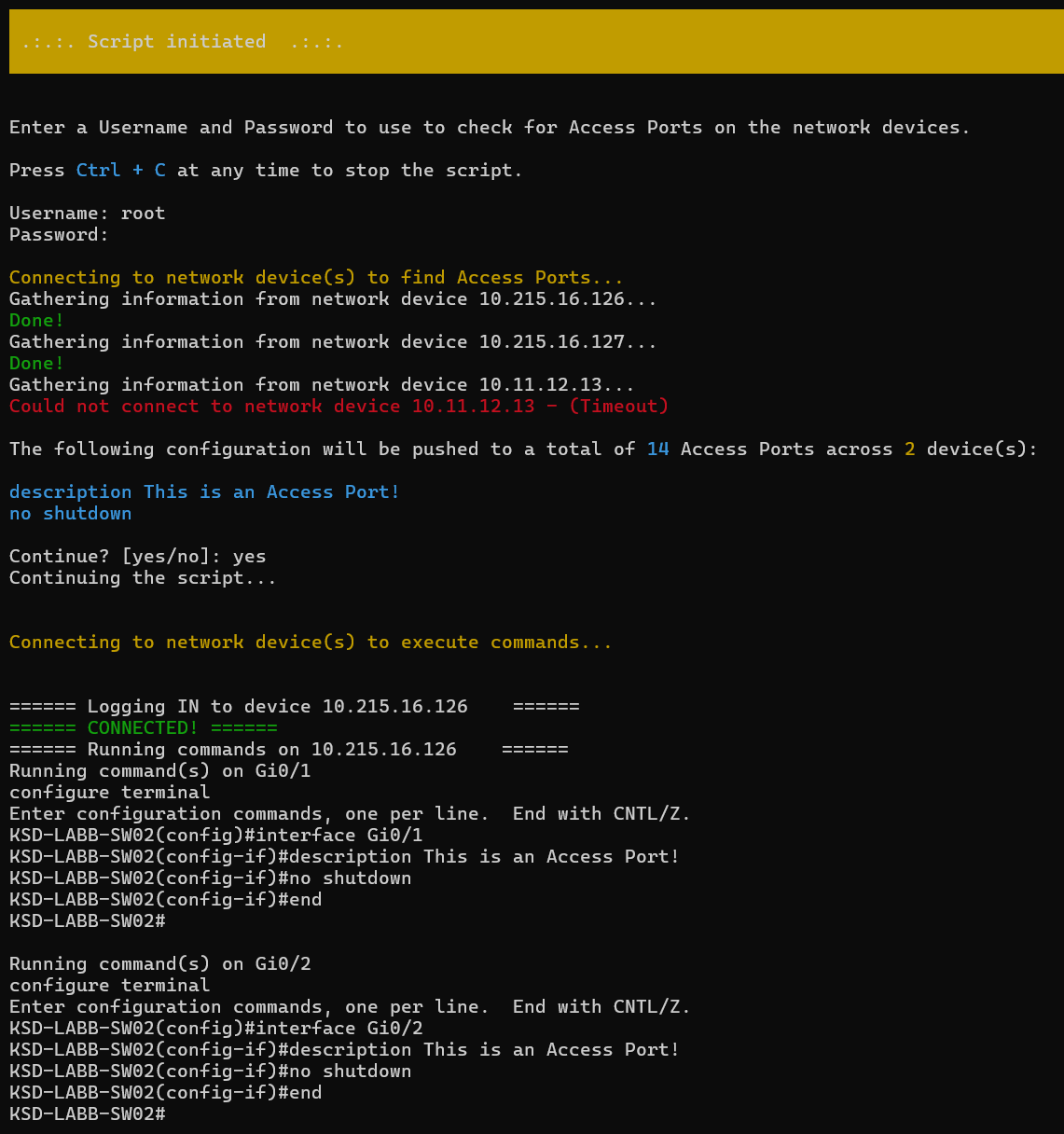 Automation - Configuring Cisco Access Ports using Python (GitHub ...