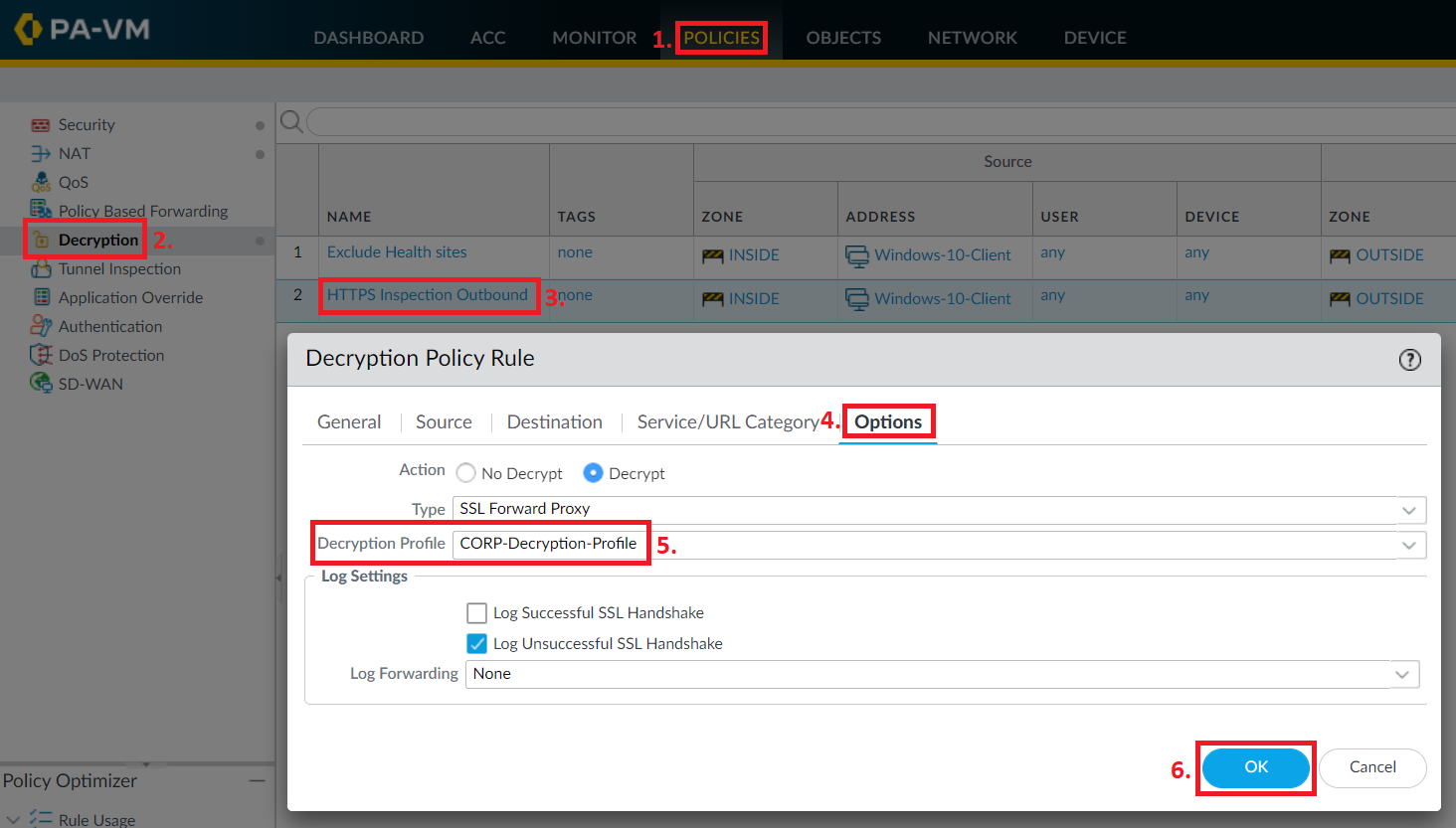 Palo Alto Firewalls - Decryption Profiles - Advanced HTTPS Inspection (Outbound) — WIRES AND WI.FI