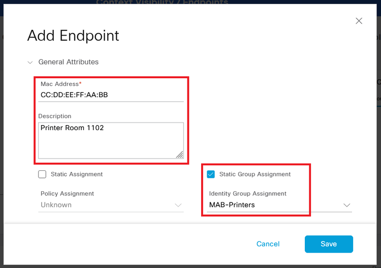 Cisco ISE - Managing MAC addresses and Endpoint Identity Groups for MAB Authentication — WIRES ...