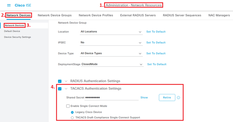 Cisco ISE - Configuring TACACS+ Authentication for Device Administration — WIRES AND WI.FI