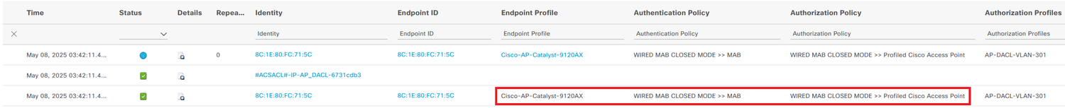 Cisco ISE - Transition Profiled Access Points to 802.1x (EAP-FAST ...