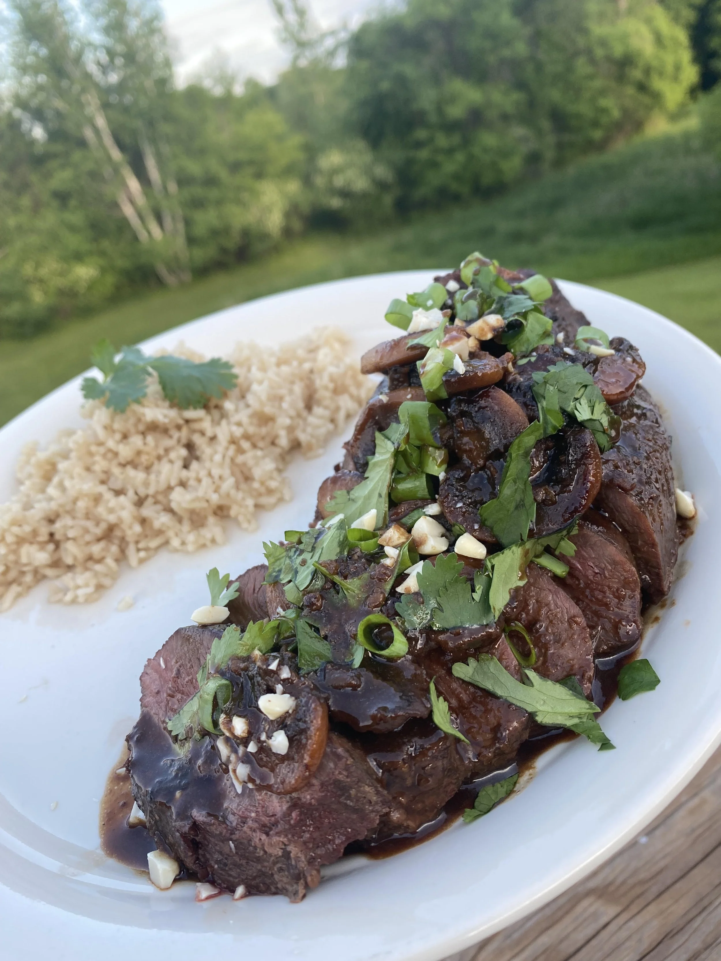 GRILLED CRANE WITH A PEANUT SOY REDUCTION — Her Wilderness