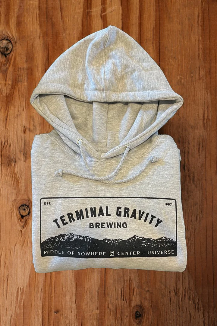Grey Logo Hoodie — Terminal Gravity Brewing