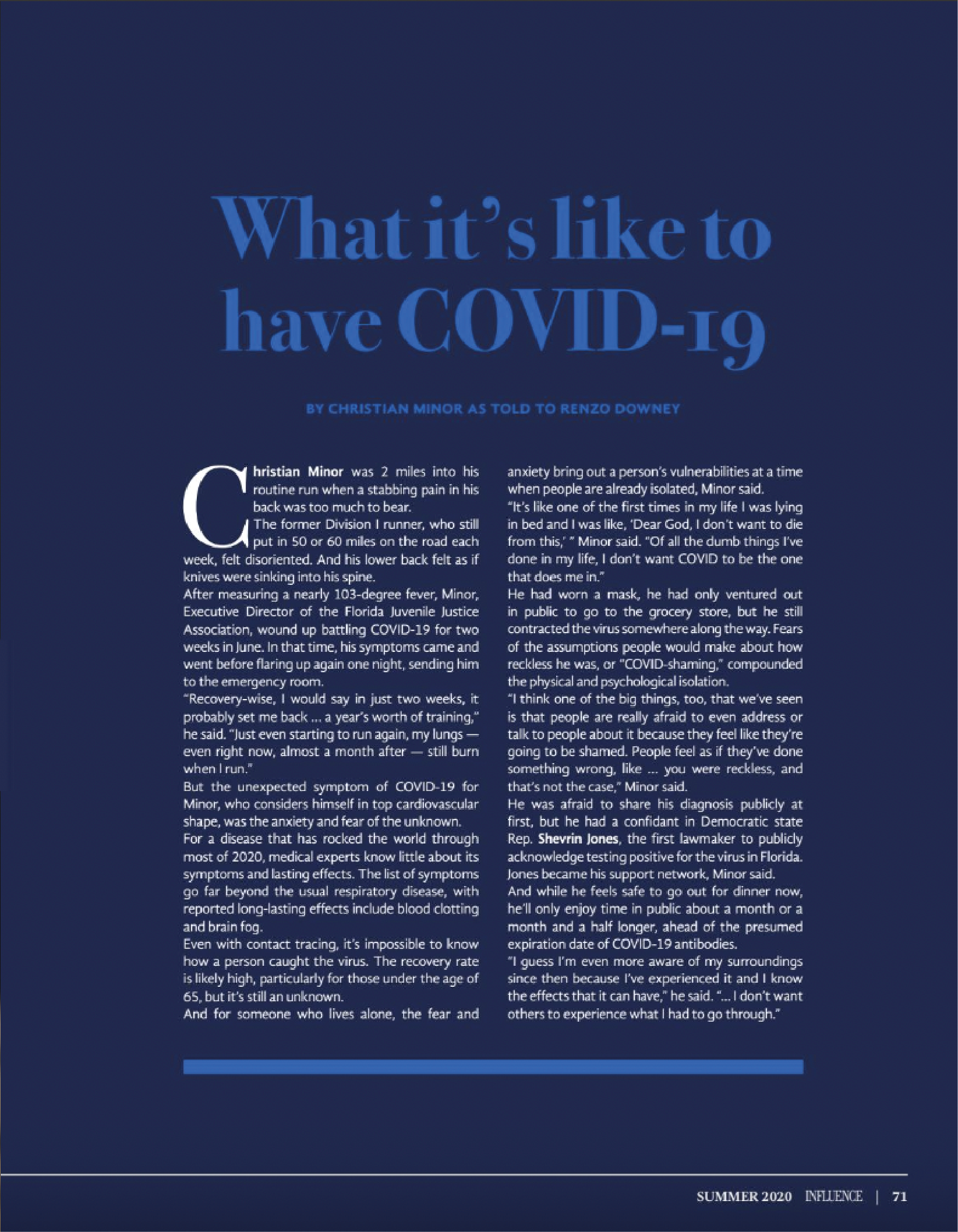 What It's Like to Have COVID-19 // INFLUENCE Magazine — THE WORKMANS ...