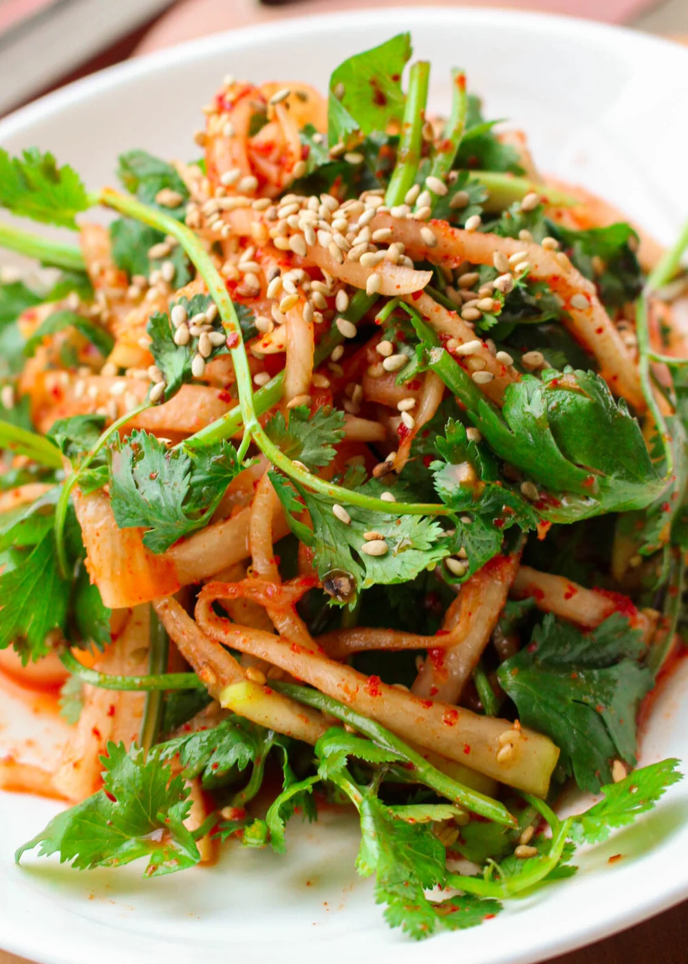 Gosu Kimchi (Cilantro Kimchi) | 고수 김치 — ahnest kitchen