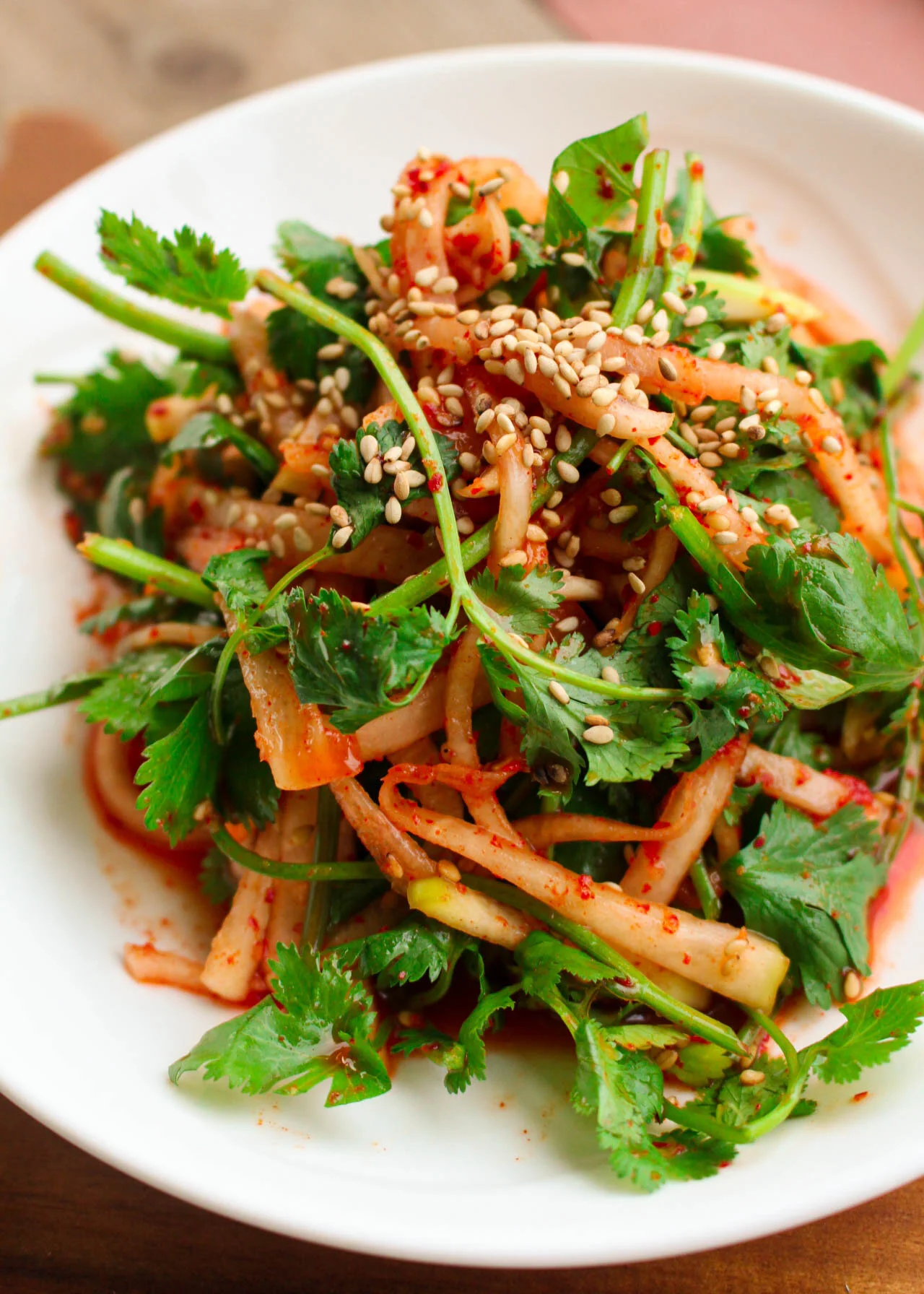 Gosu Kimchi (Cilantro Kimchi) | 고수 김치 — ahnest kitchen