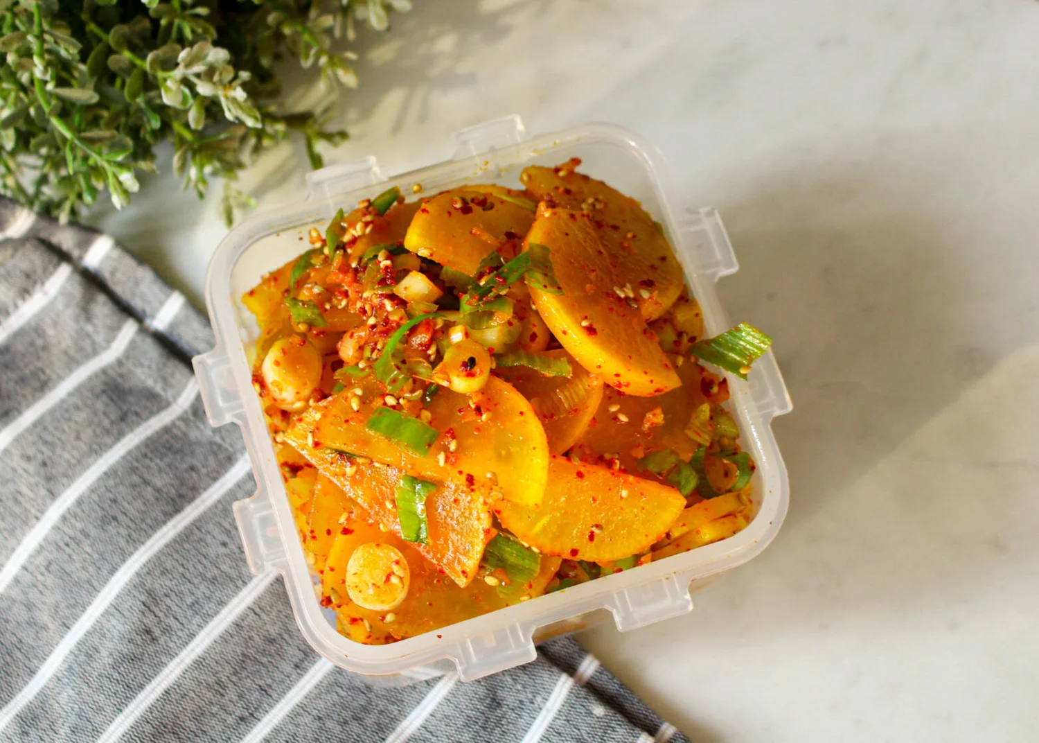 Danmuji Muchim (Seasoned Yellow Pickled Radish) | 단무지 무침 — ahnest kitchen