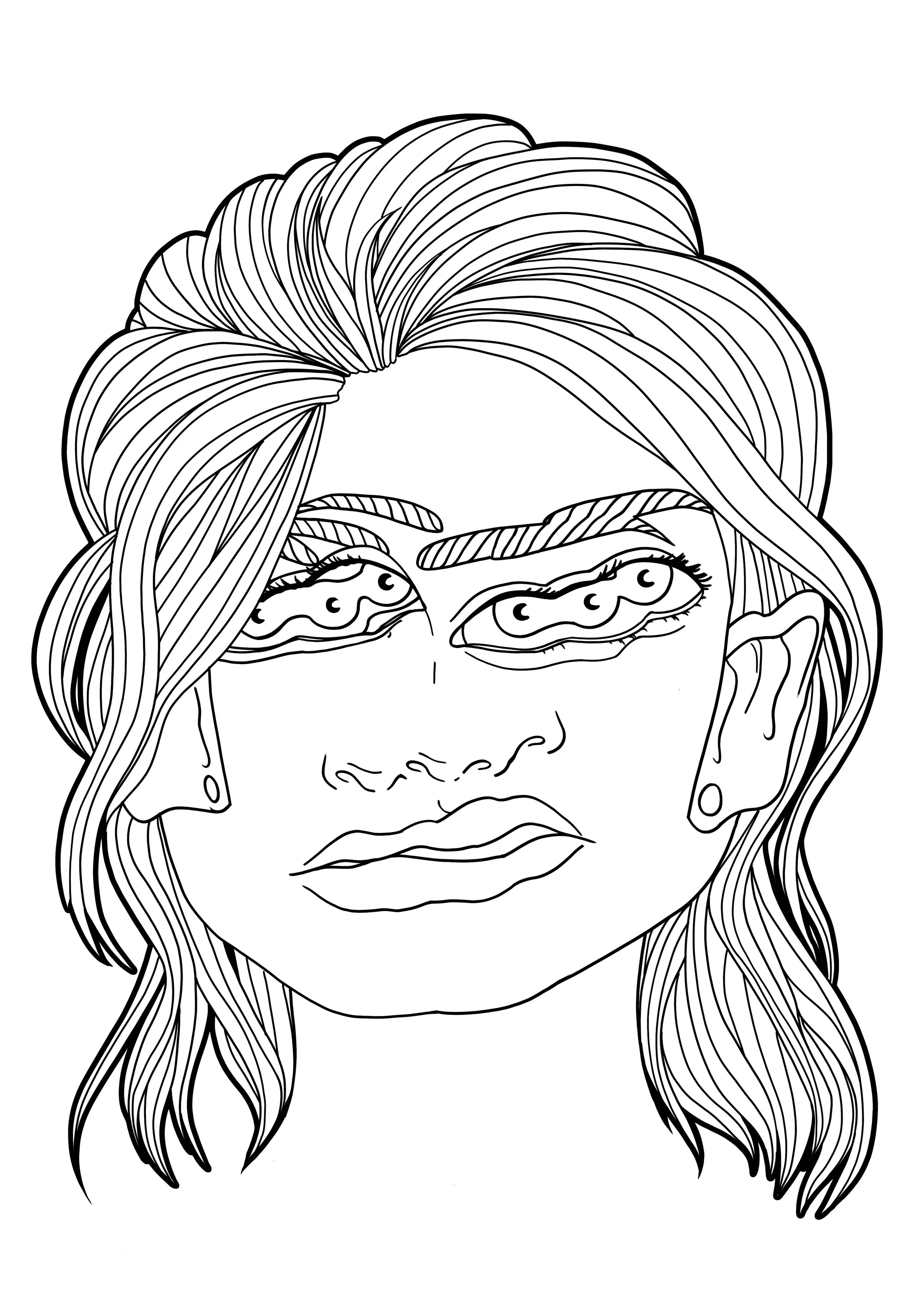 Line art and coloring pages — Elin - Valma Maria - Franzén