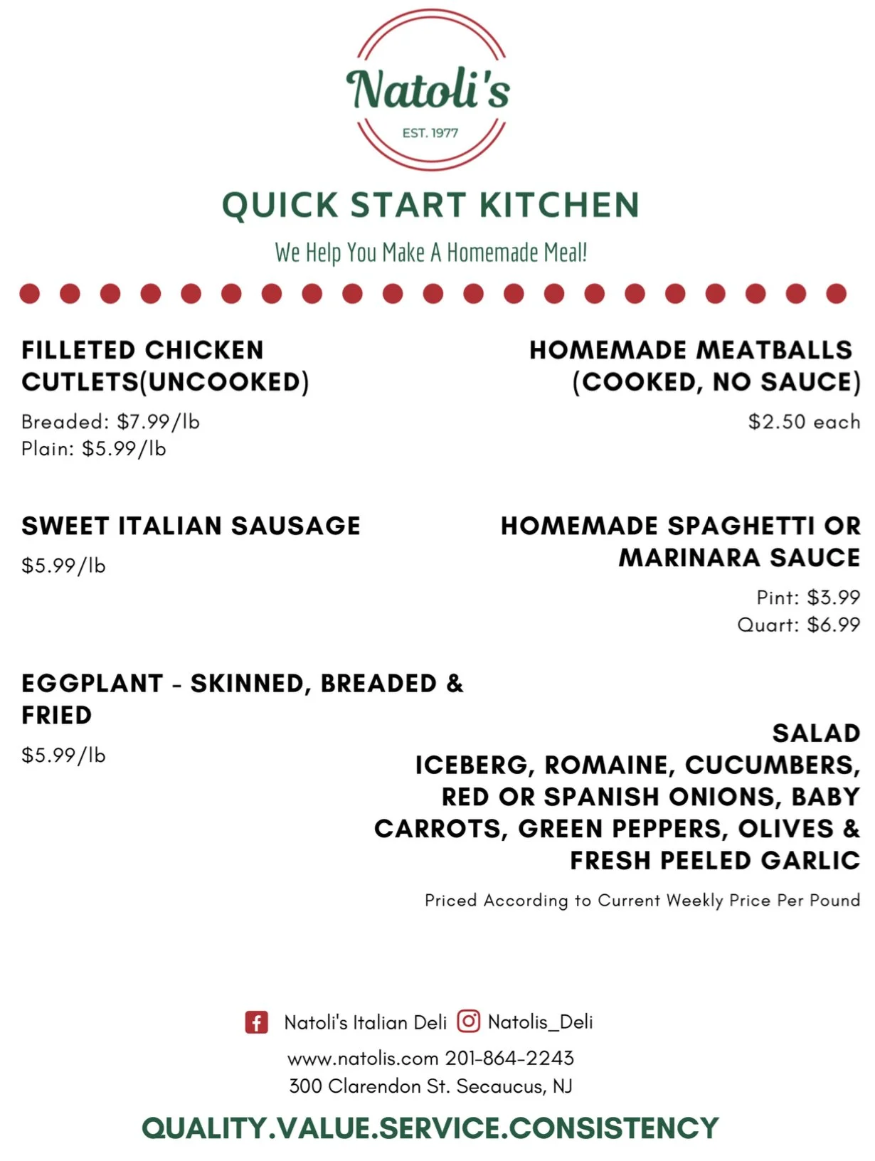 Quick Start Kitchen — Natoli's