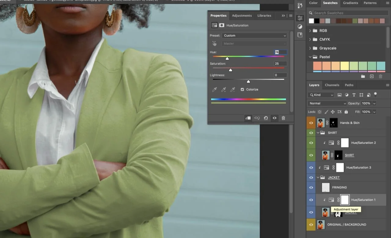 How to Change the Colour of Clothes in Photoshop 2024: Easy Tutorial ...