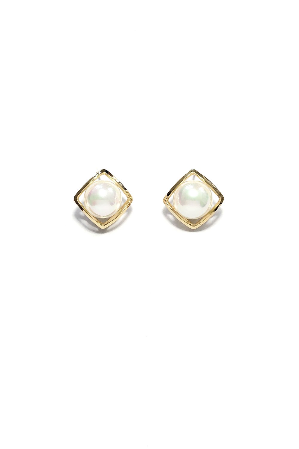 Gold Diamond Shaped Earrings